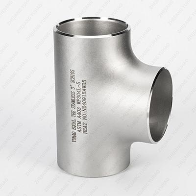China ASME B16.9 WP304 WP304L Stainless Steel Equal Tee Butt Welding Pipe Fitting 6-12 Inch for sale