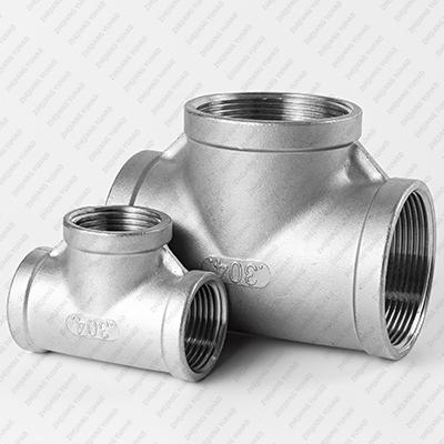 China Stainless Steel Female Thread Tee Fitting BSPT BSPP NPT DIN for sale