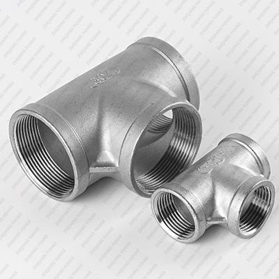China Stainless Steel Female Thread Tee Fitting 316 304 Threaded Socket Welded for sale