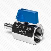 China Stainless Steel Mini Ball Valve Barbed x Female Thread BSPP/NPT for sale