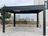 China Modern Aluminum Motorized Waterproof Louvred Pergola with Led Light Outdoor Pergola Garden Aluminium POM Powder Coated No Wood for sale