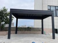 China Modern Aluminum Motorized Waterproof Louvred Pergola with Led Light Outdoor Pergola Garden Aluminium POM Powder Coated No Wood for sale