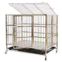 China high quality large foldable stainless steel dog cage for sale
