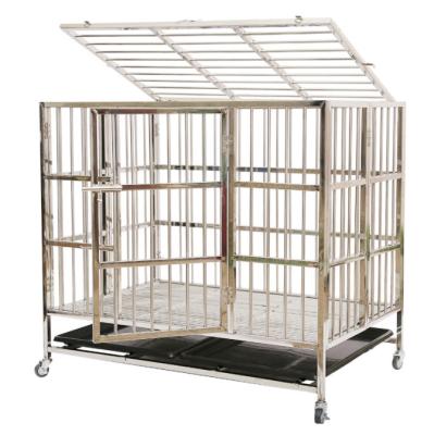 China high quality large foldable stainless steel dog cage for sale
