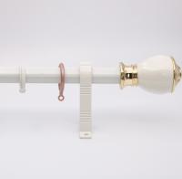 China Anodized extrusion decorative durable single aluminium curtain pipe pole brackets for sale