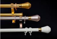 China Elegant Design Custom Length Double Curtain Rods Aluminum Alloy Curtain Metal Rod Poles for sale