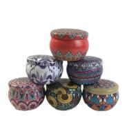 China Silk Screen Printing Tinplate Candle Holder Container Customized for Any Festival for sale