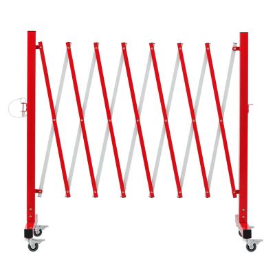 China Metal Type Iron Retractable Fence for Movable Safety Guardrail Isolation in Red Color for sale