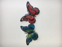China Colorful Metal Butterfly Wall Decor 6.5'' Double Wings for Outdoor or Garden Display for sale