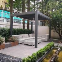 China Louvered Pergola Pergola Design Motorized Aluminium Modern OutdoorAluminum Pergola Powder Coated for sale