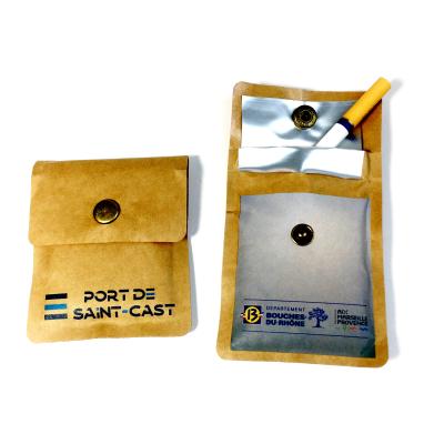China Square Aluminium Material Printed Portable Pocket Ashtray Bag Pouch for Cigarette Ash for sale