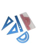 China New Design Metal Ruler Set Math Set Includes Protractor Triangle Rulers Straight Rulers For School for sale