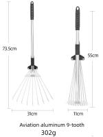 China Telescoping Stainless Steel Rake Collapsing Garden and Leaf Rake with Extendable Handle for sale