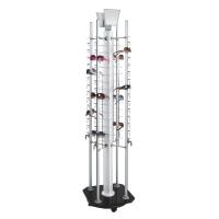 China Aluminum Turntable Glasses Display Stands Rack Holder with Lock and Mirror of 64/96 Set Sunglasses for Glasses Store for sale