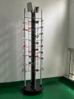 China Aluminum Turntable Glasses Display Stands Rack Holder with Lock and Mirror of 64/96 Set Sunglasses for Glasses Store for sale