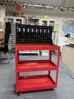 China 3 Tiers Solid Metal Rolling Tool Cart Trolley Utility Cart with Wheels for Workshop and Garage for sale