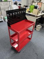 China 3 Tiers Solid Metal Rolling Tool Cart Trolley Utility Cart with Wheels for Workshop and Garage for sale