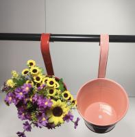 China Metal Flower Pots with Detachable Hook and Drainage Hole Colorful Hanging Planters for sale