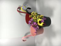 China Metal Flower Pots with Detachable Hook and Drainage Hole Colorful Hanging Planters for sale