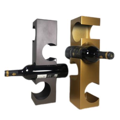 China Creative and high quality geometric shape wine rack display metal wine holder decor for sale