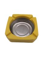 China 9*9*3cm Modern Design Multi-Functional Stainless Steel Ashtray for Car Custom Logo for sale