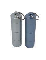 China Stainless Steel Round Pill Container Outdoor Survival Waterproof Capsule Seal Bottle for sale