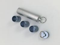 China Stainless Steel Round Pill Container Outdoor Survival Waterproof Capsule Seal Bottle for sale