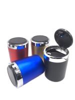 China Inflaming Retarding Car Ashtray Cup Holder with LED Lighter Portable Detachable Metal for sale