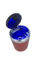 China Inflaming Retarding Car Ashtray Cup Holder with LED Lighter Portable Detachable Metal for sale