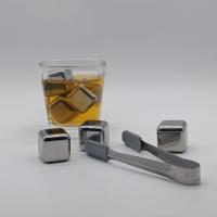China Whiskey Ice Cubes Stones,Metal Ice Cube,6 pcs/Set Stainless Steel Reusable Chilling Whiskey Stones Wine Chillier with Free Tongs for sale