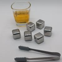 China Whiskey Ice Cubes Stones,Metal Ice Cube,6 pcs/Set Stainless Steel Reusable Chilling Whiskey Stones Wine Chillier with Free Tongs for sale