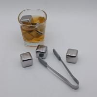 China Whiskey Ice Cubes Stones,Metal Ice Cube,6 pcs/Set Stainless Steel Reusable Chilling Whiskey Stones Wine Chillier with Free Tongs for sale