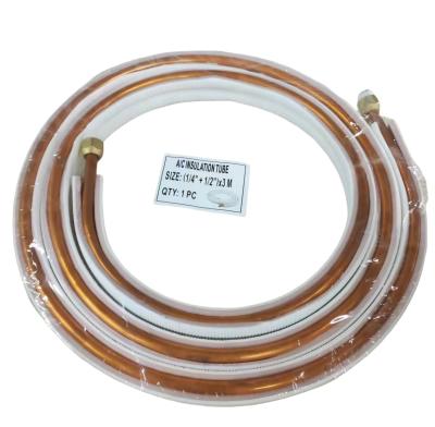 China Insulated Copper AC Connecting Tube - 3M Length with 0.61mm/0.71mm Wall Thickness and 3/8-5/8 Diameter for sale