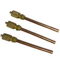 China Brass Refrigerant Charging Valve with 1/4 Inch 6.35mm Copper Tube and 0.35mm Wall Thickness for HVAC Systems for sale
