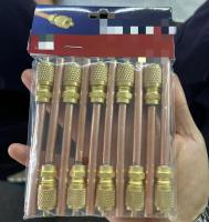 China Brass Refrigerant Charging Valve with 1/4 Inch 6.35mm Copper Tube and 0.35mm Wall Thickness for HVAC Systems for sale