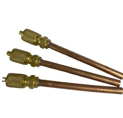 China Brass Refrigerant Charging Valve 6.35mm OD 7.5cm Length 27g Weight for HVAC Systems for sale