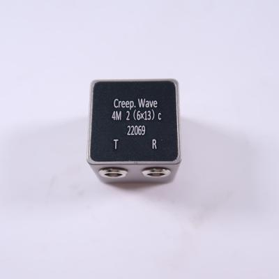 China 2 MHz Ultrasonic Transducer Probe with 6×10mm and 10×15mm Crystal Sizes for High-Angle Creep Wave Testing for sale