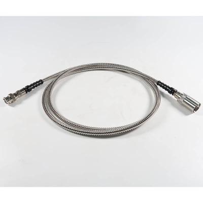 China Armored Stainless Steel Ultrasound Transducer Cable BNC to UHF 6 ft for Flaw Detector for sale
