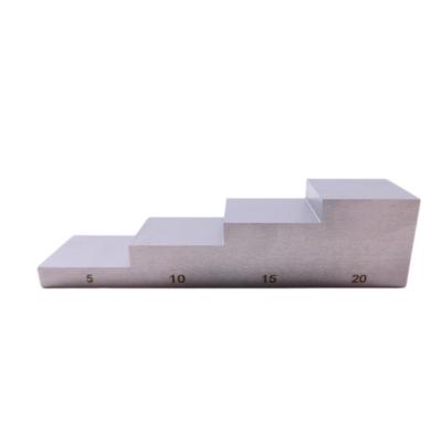 China 4-Step Thickness 1018 Steel Ultrasonic Calibration Block with 20*20mm Step Size for UT Testing for sale