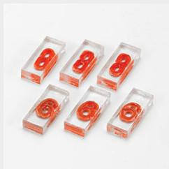 China Acrylic Lead Letters for X-ray Markers 17.2x6.8x3.4 mm with 8x5x1.5 mm Lead Core - Medical Imaging Identification Tools for sale