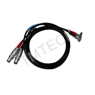 China Black Dual RG-174 Ultrasonic Flaw Detector Cable 2m Lemo00 to Lemo01 for sale
