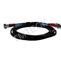 China Black Ultrasonic Flaw Detector Dual BNC to 90 Degree Lemo00 Cable 2m Length for sale