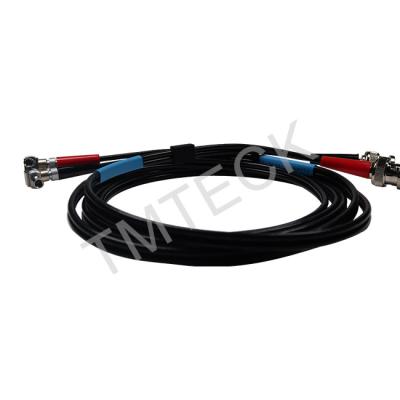China Black Ultrasonic Flaw Detector Dual BNC to 90 Degree Lemo00 Cable 2m Length for sale