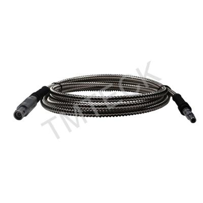 China MPKL2 Lemo01-Lemo00 Ultrasonic Cable 1.5m Length 50 Ohm Flexible Stainless Steel Armored for sale
