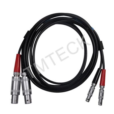 China Dual LEMO 00 to LEMO 1 NDT Ultrasonic Transducer Cables - 2m RG-174 Coaxial for Krautkramer SEKL2 for sale
