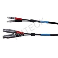 China Dual LEMO 00 to LEMO 1 NDT Ultrasonic Transducer Cables - 2m RG-174 Coaxial for Krautkramer SEKL2 for sale