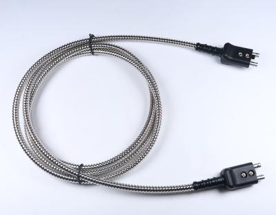China 6 ft Armored Ultrasonic Transducer Cable - Lemo 00 Dual Plug - Stainless Steel Construction for NDT Equipment for sale