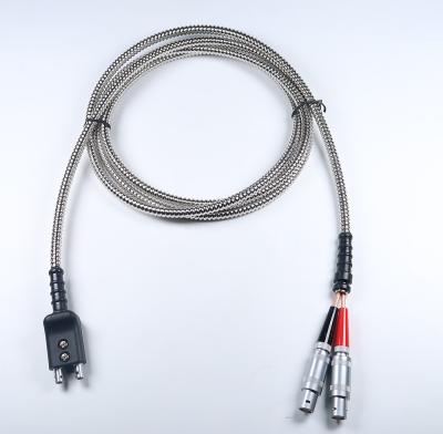 China Double Plug Stainless Steel Armored KrautKramer UT Cable for sale