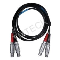 China 2m LEMO 1 to LEMO 1 Dual NDT Ultrasonic Cable | RG-174 Coaxial | Krautkramer Compatible for sale