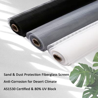 China High Tensile Strength 800N Fiberglass Mosquito Mesh With PVC Coated In Orange And Blue Colors for sale
